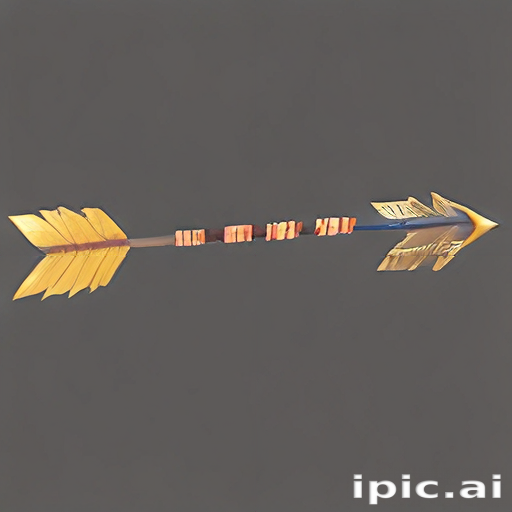 Beautifully Crafted Arrow with Intricate Details and Vibrant Color Accents