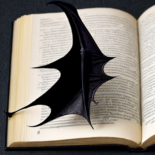 Book shaped like bat wings