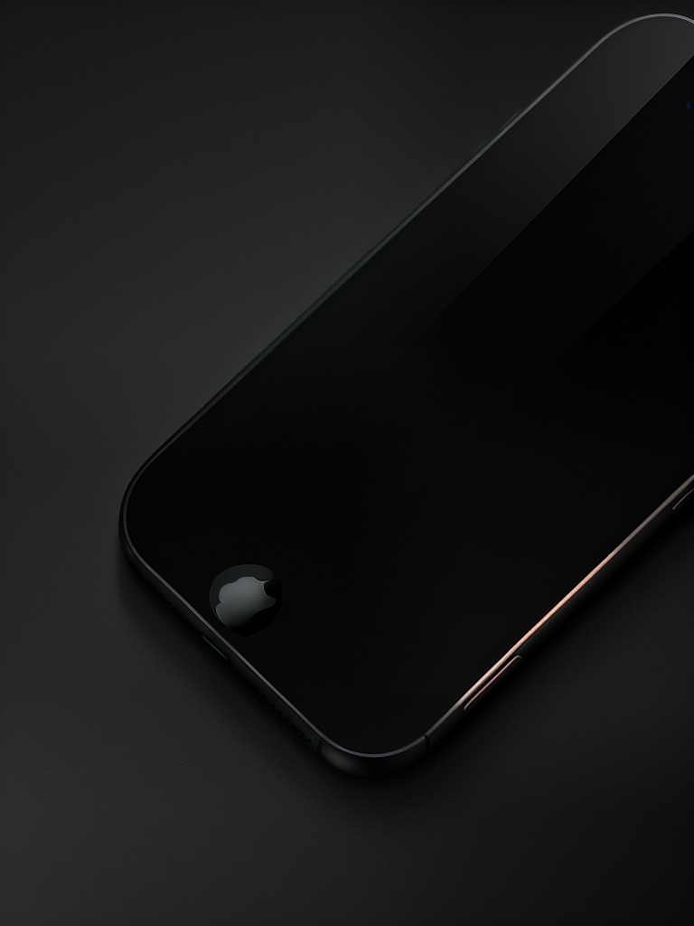Close-Up of a Sleek Black Smartphone on a Dark Background Surface