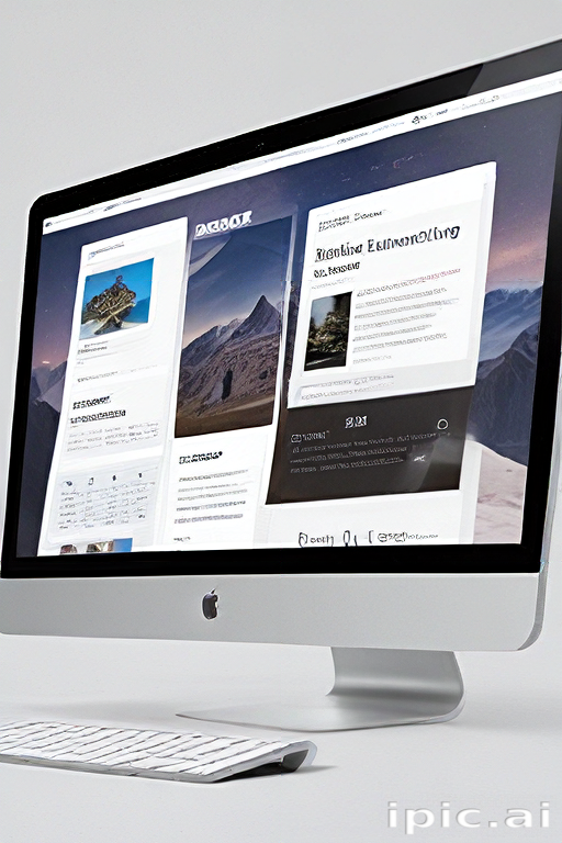 Modern Desktop Computer Displaying a Clean and Stylish Website Interface