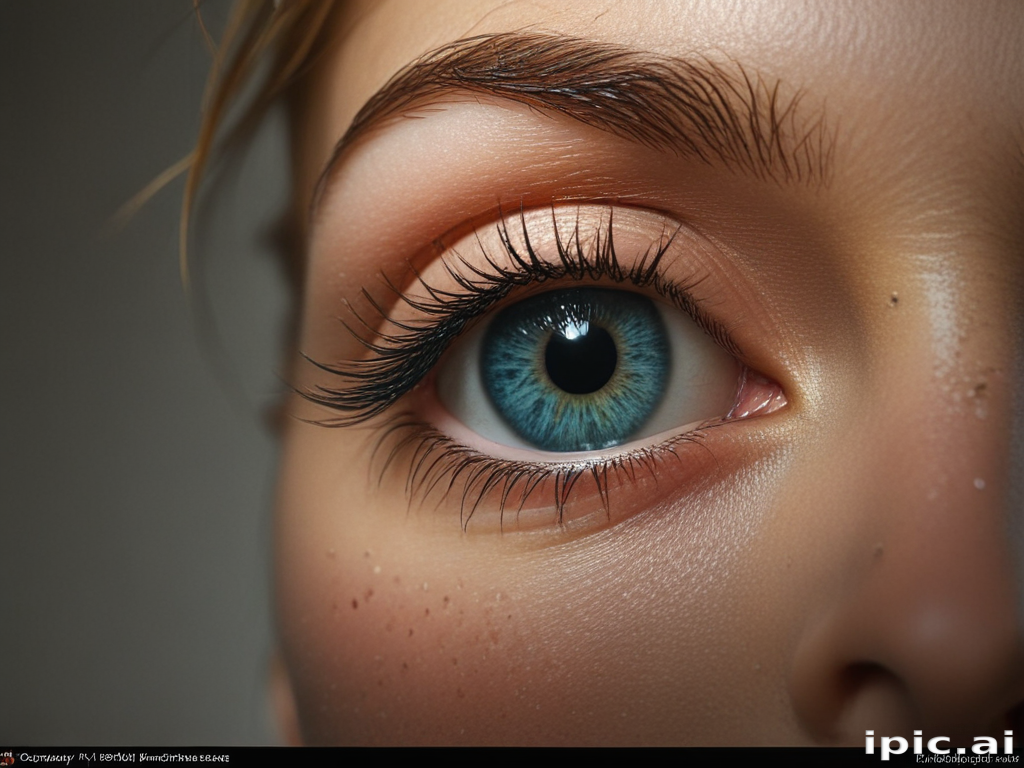 Close-Up of a Striking Eye with Vibrant Blue Color and Detail