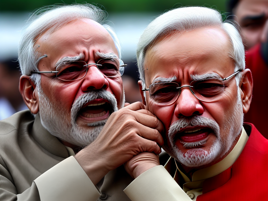 Modi crying after loosing in elections
