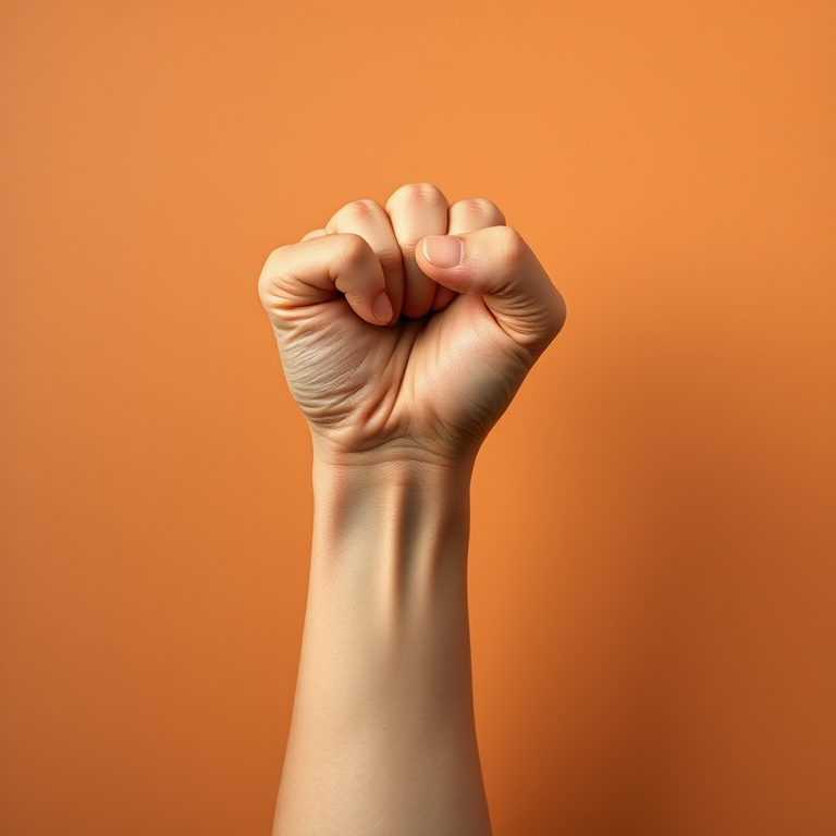 A Raised Fist Symbolizing Strength, Unity, and Resistance Against ...