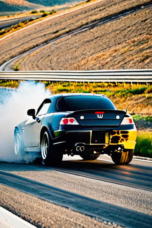 Honda S2000 rolling coal down the freeway