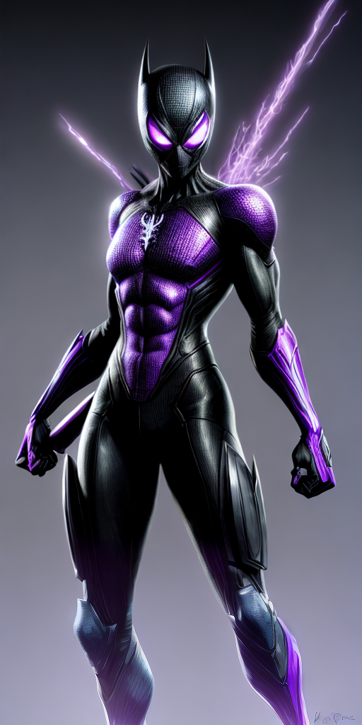 Purple symbiote with no mouth with beetle symbol