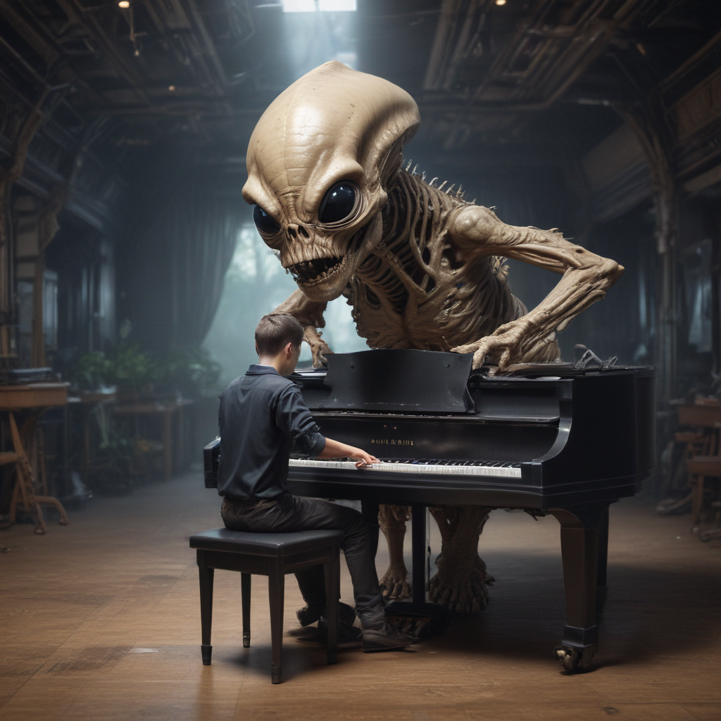 Piano and aliens