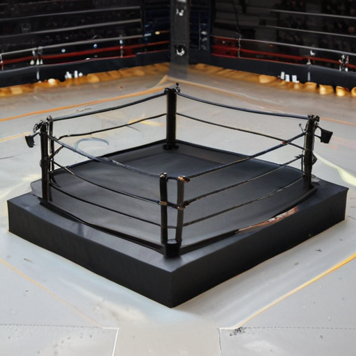 Wrestling ring with wrestling weapons inside