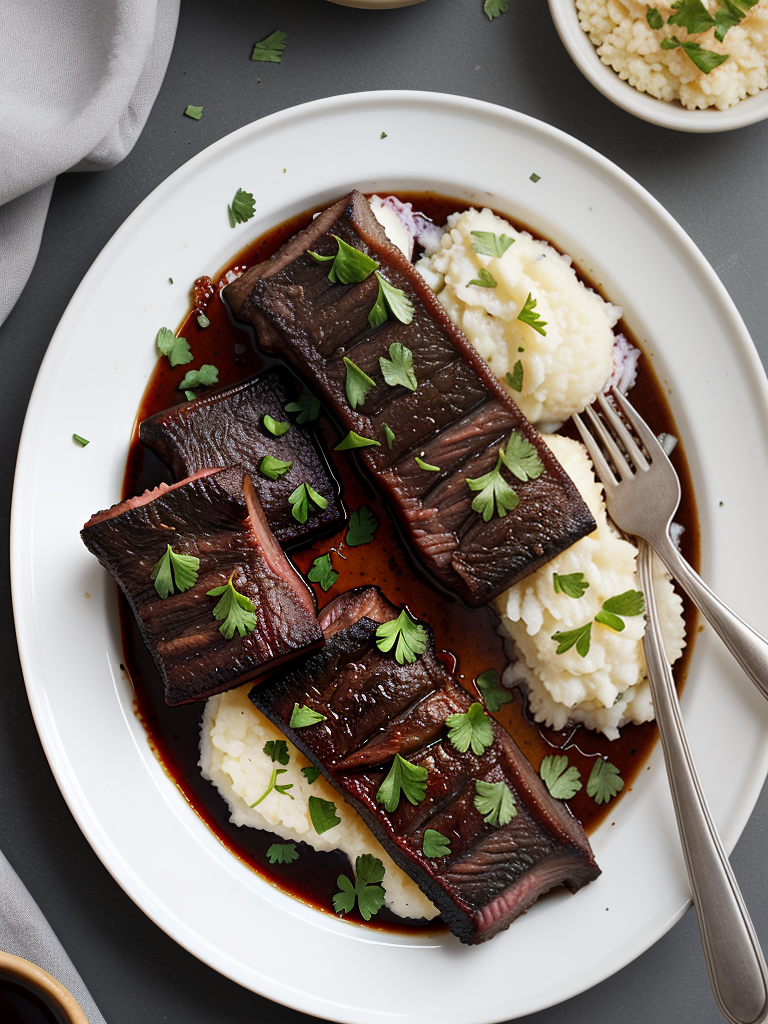 Deliciously Tender Smoky Brisket Served Over Creamy Mashed Potatoes ...