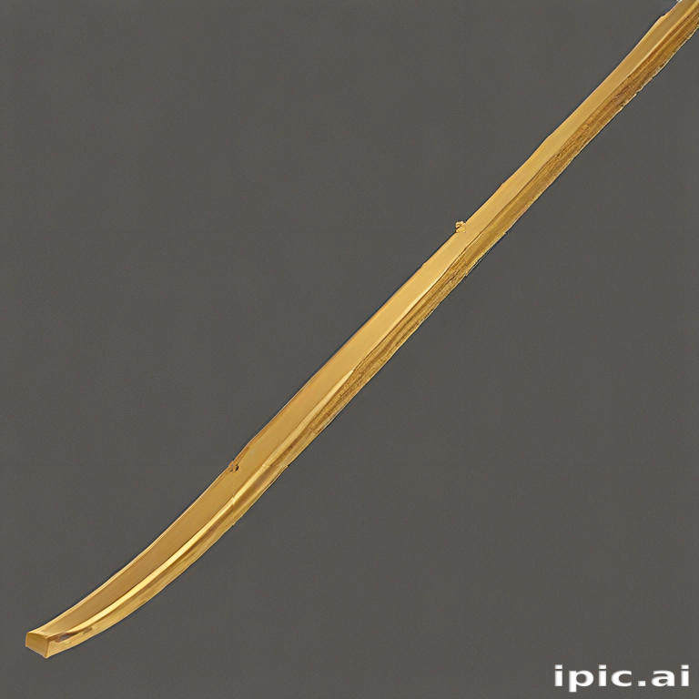 Exquisite Golden Sword with Intricate Design and Elegant Curvature on ...