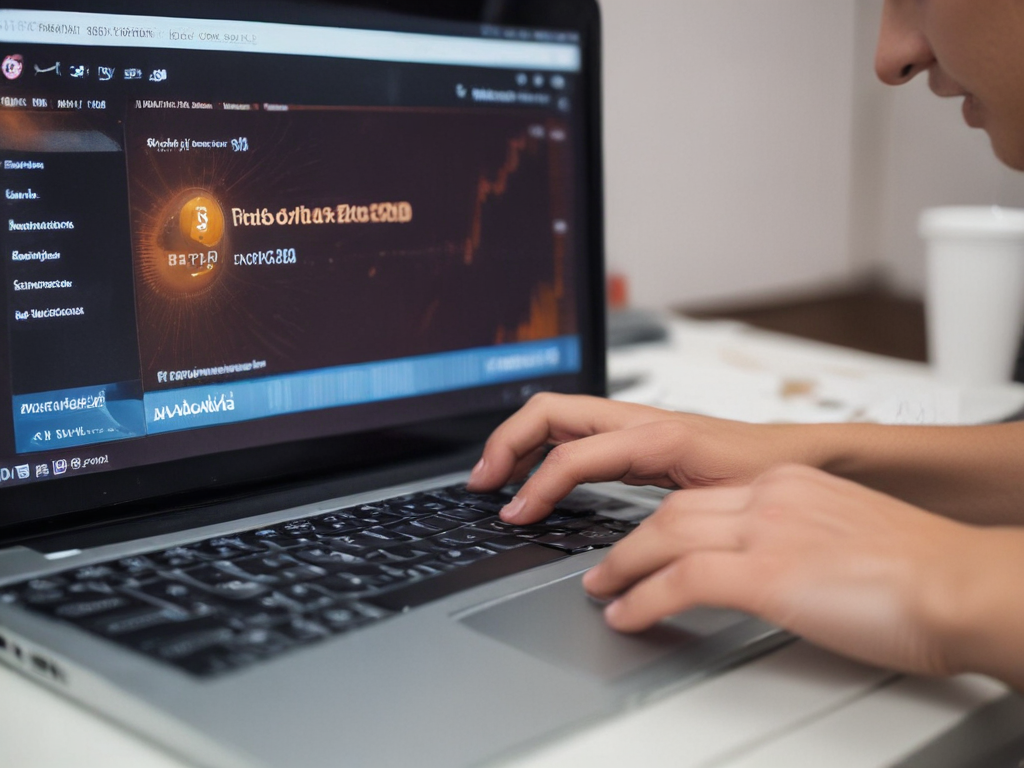 A person buying bitcoin on computer.