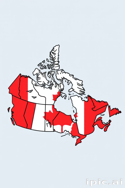 Artistic Representation of Canada Featuring the National Flag and Map ...