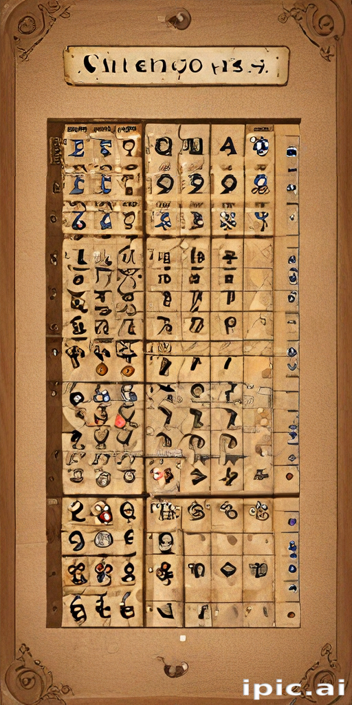 Ancient Script Chart: A Comprehensive Guide to Unique Symbolic Characters