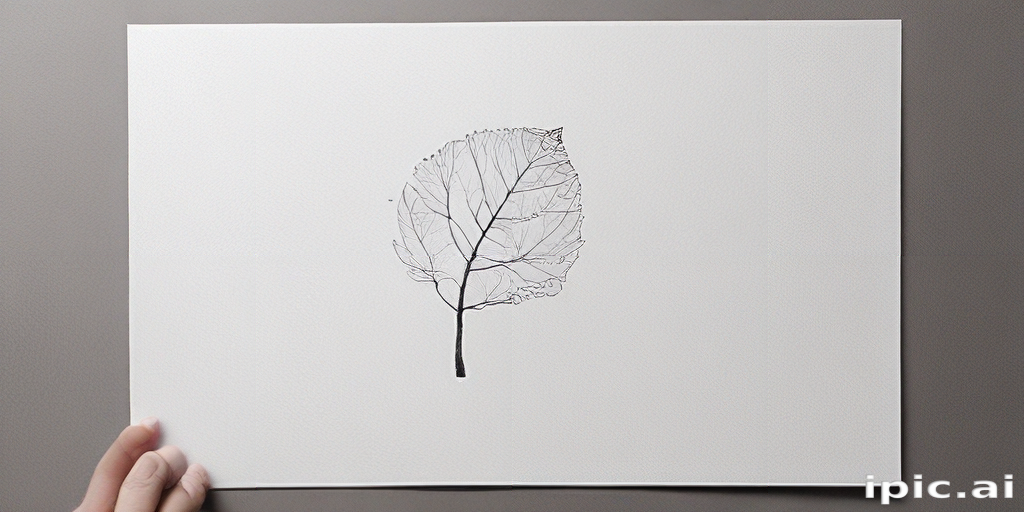 Delicate Artistic Representation of a Leaf Showcasing Intricate Vein ...