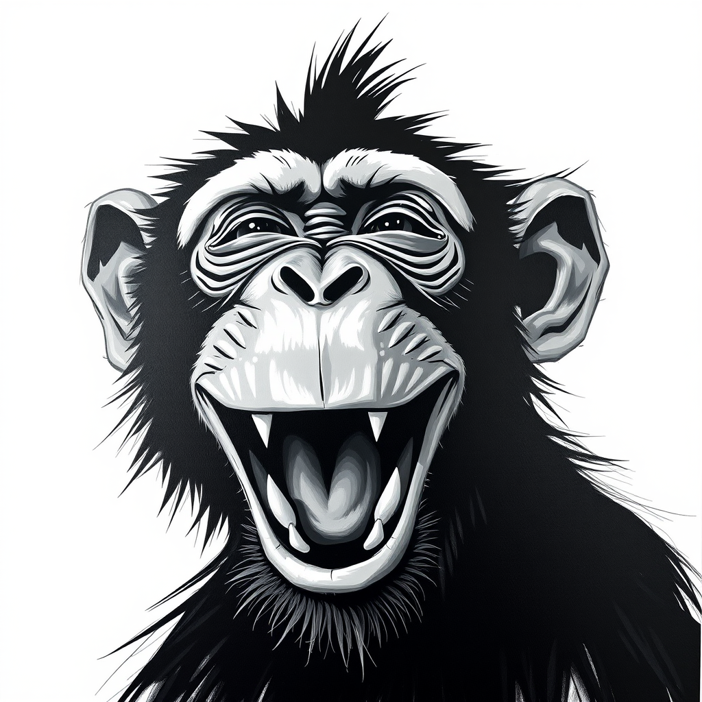 A Joyful Chimpanzee Displaying Its Playful Spirit and Infectious Smile.