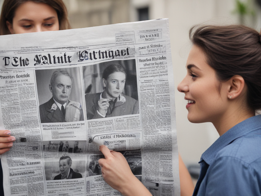 people reading newspaper