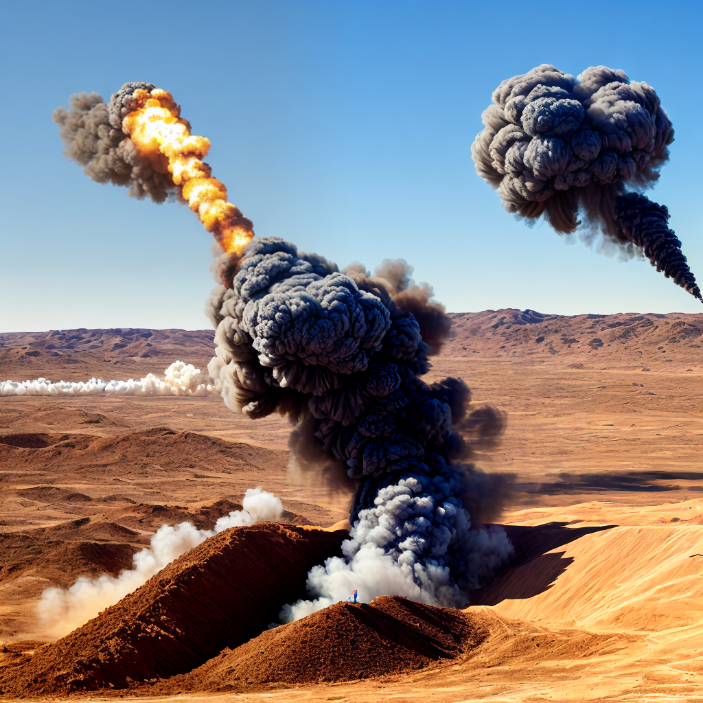 a bomb exploding, an extremely fat American soldier thrown into the air ...