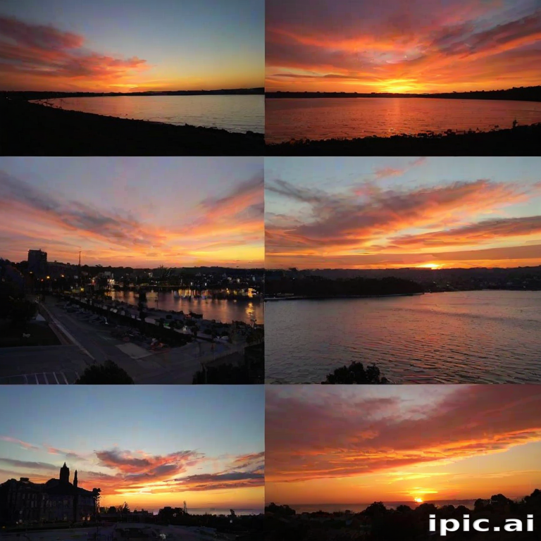 Stunning Sunset Collage Showcasing Vibrant Colors Over Various Scenic ...