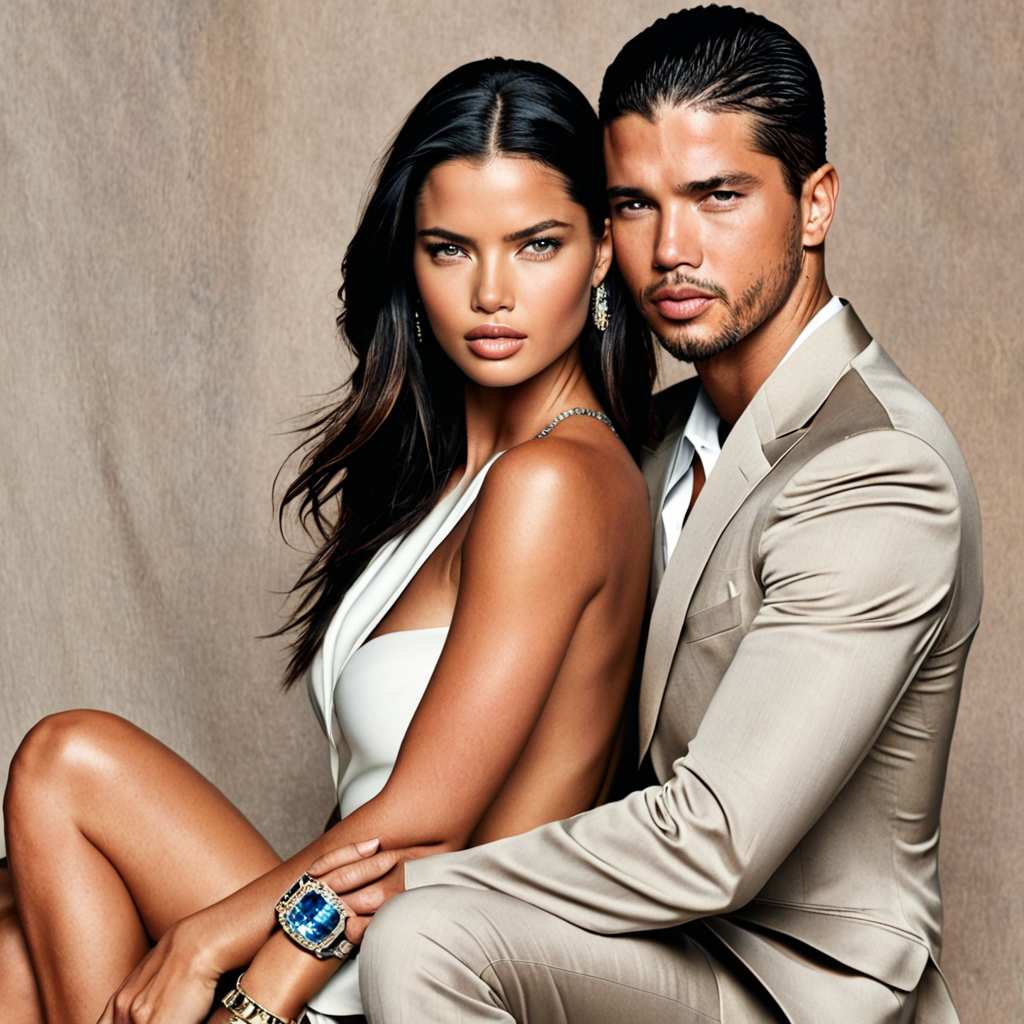Adriana Lima sitting on a man