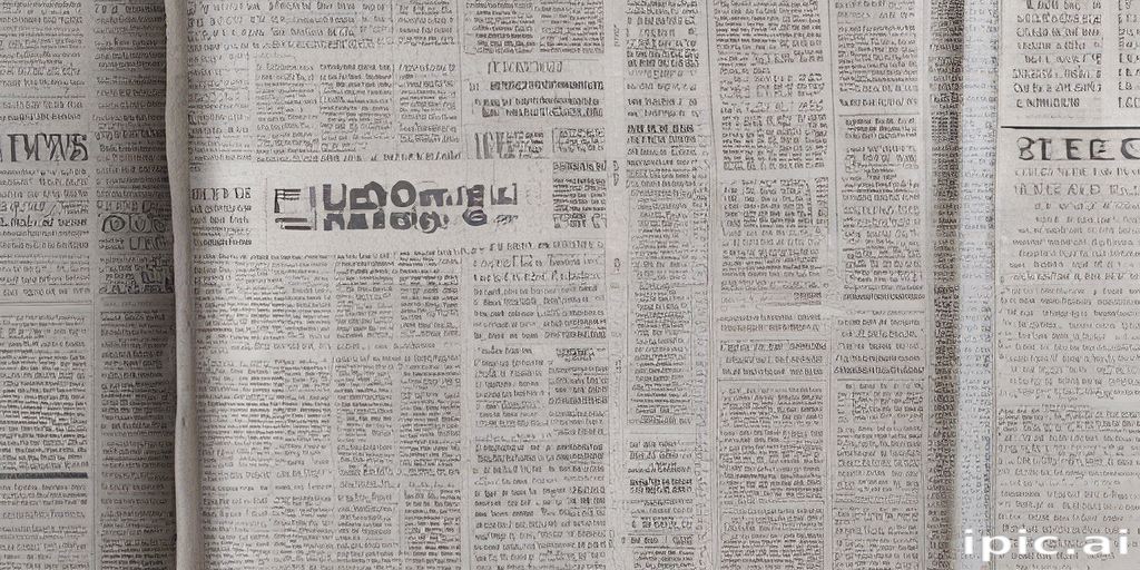 An Abstract Pattern of Newspaper Print on Fabric Background Textiles
