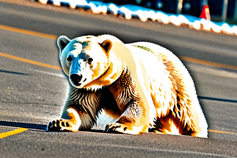 polar bear doing push ups