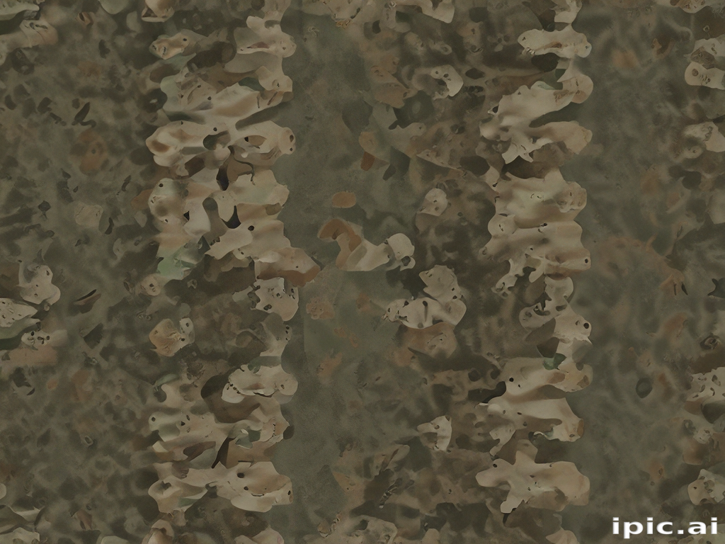Abstract Camouflage Pattern in Earthy Tones and Textured Design Elements
