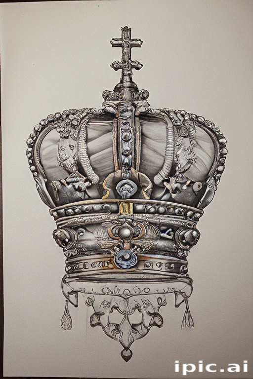 Intricate Crown Design Featuring Elaborate Details and Regal Symbolism ...