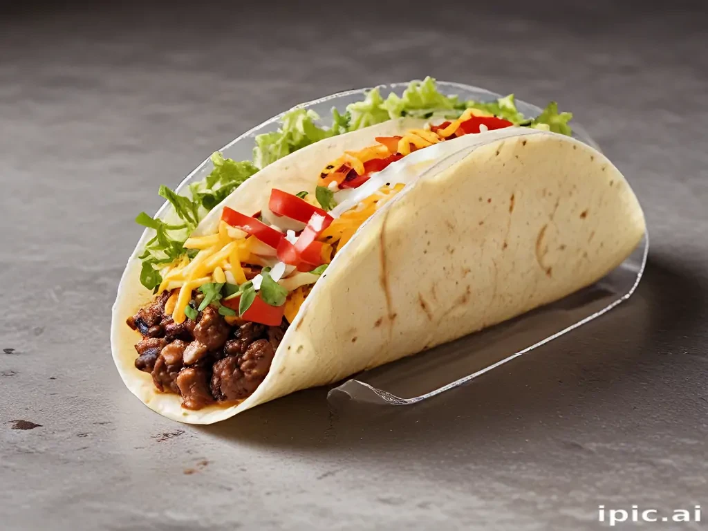 Delicious Soft Taco Filled with Seasoned Meat, Fresh Vegetables, and Cheese