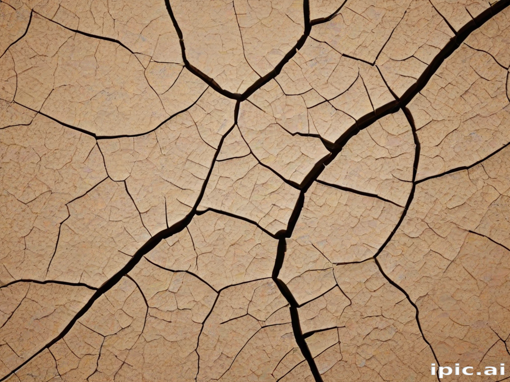 Dry, Cracked Earth Surface Revealing Patterns of Drought and Desolation