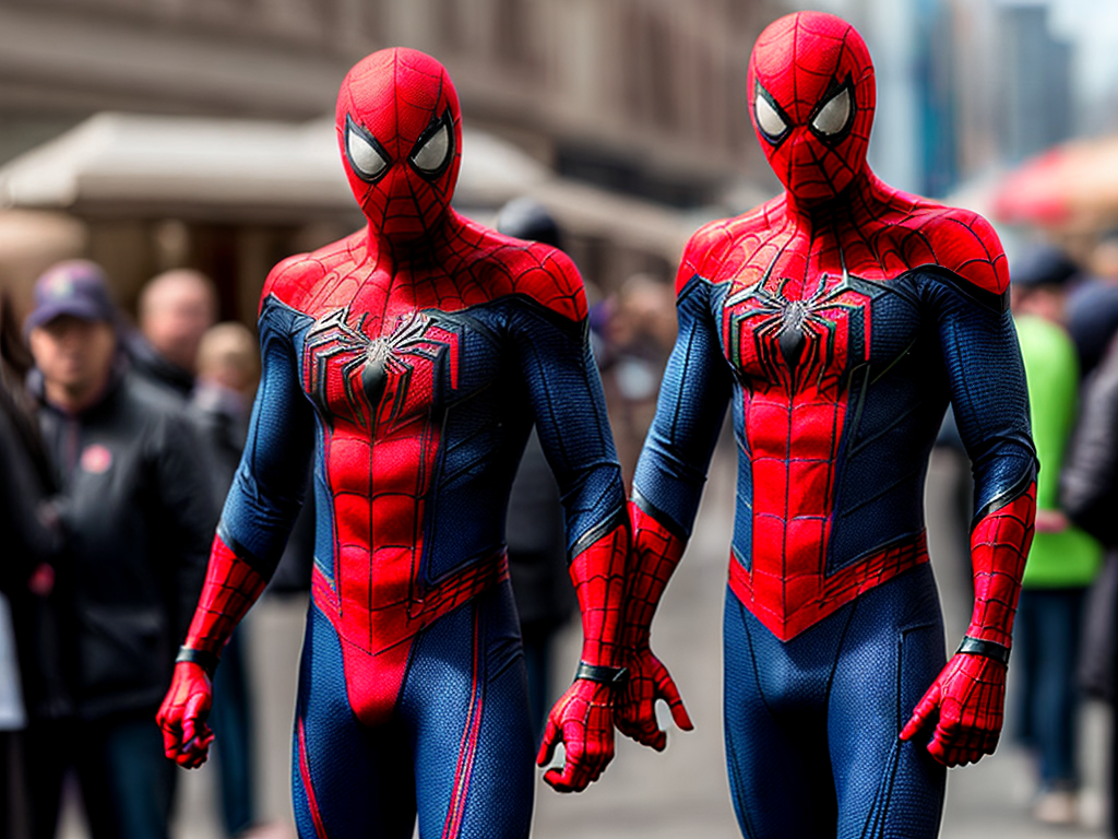 realistic spiderman standing in line at the insect store.