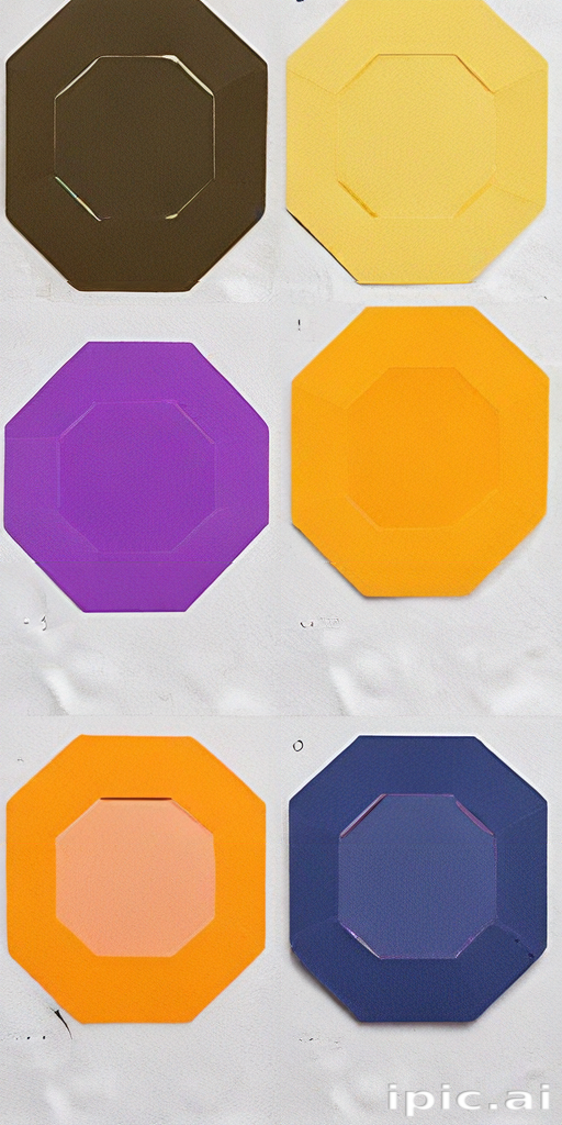 Colorful Array of Octagonal Plates in Various Shades and Textures