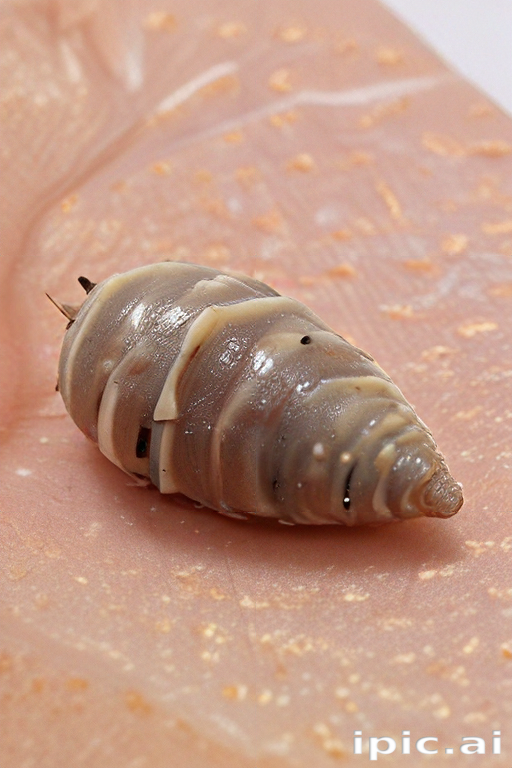 Close-Up of a Unique Marine Snail on a Soft Surface