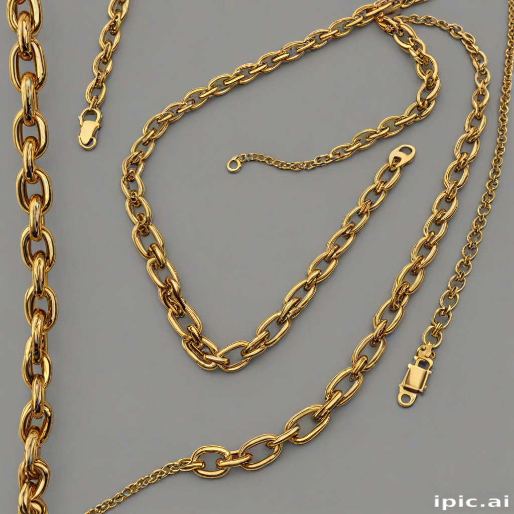 Elegant display of interlinked gold chains showcasing intricate designs ...