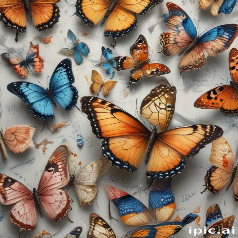 A Colorful Collection of Various Butterflies Displayed in Nature's Beauty.