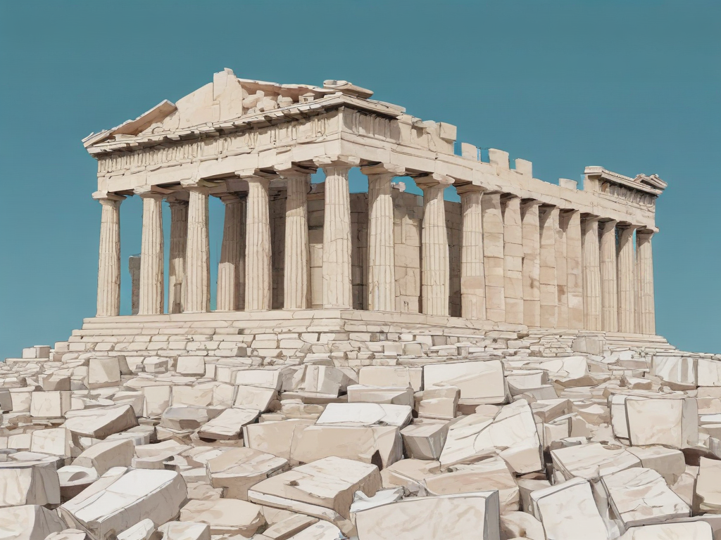 greece acropolis cartoon