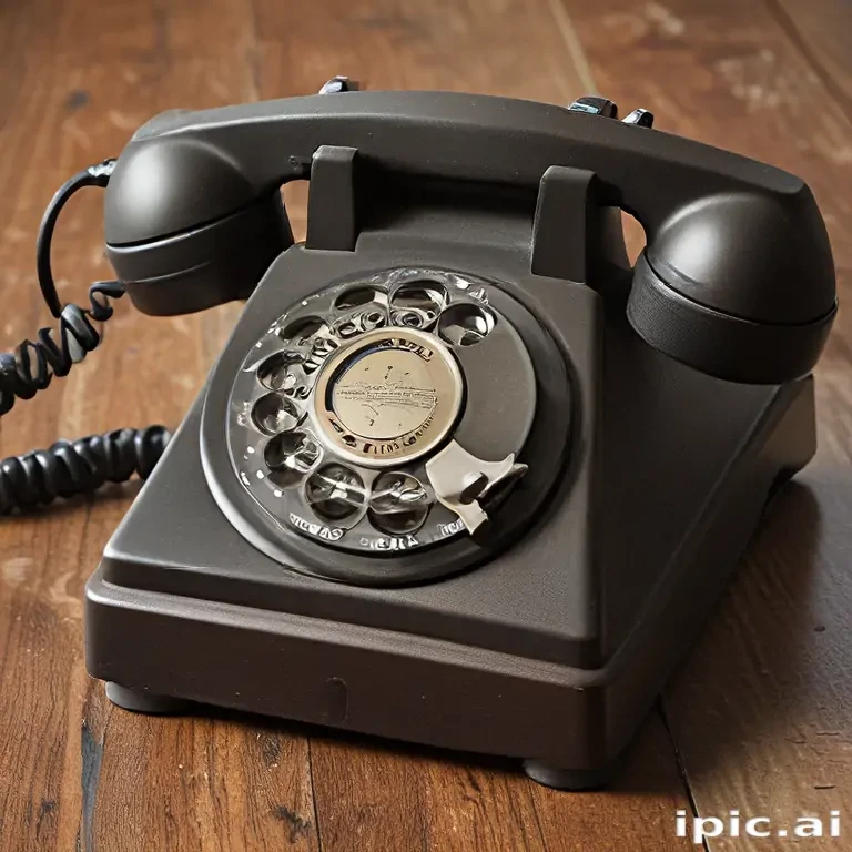 Vintage Rotary Phone on Wooden Surface Evoking Nostalgic Communication ...