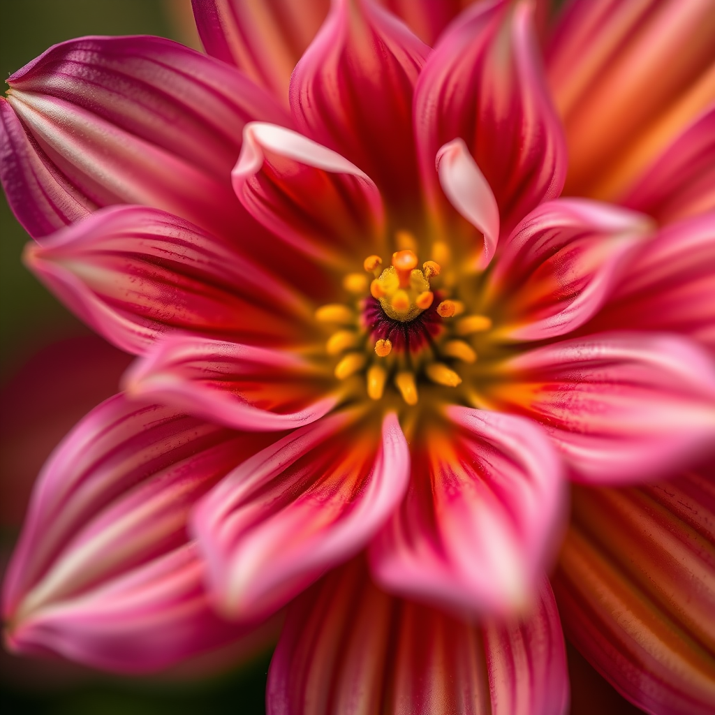 Create a detailed illustration of a flower with intricate petals and a ...