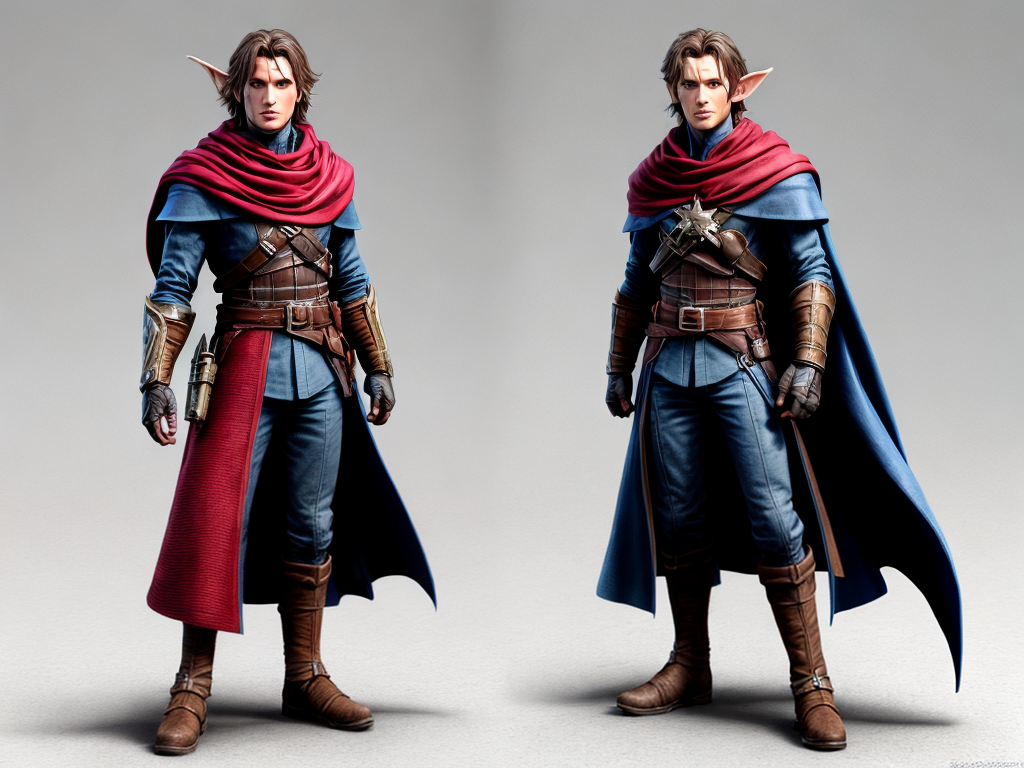 elf mage man in a medieval apocalyptic world