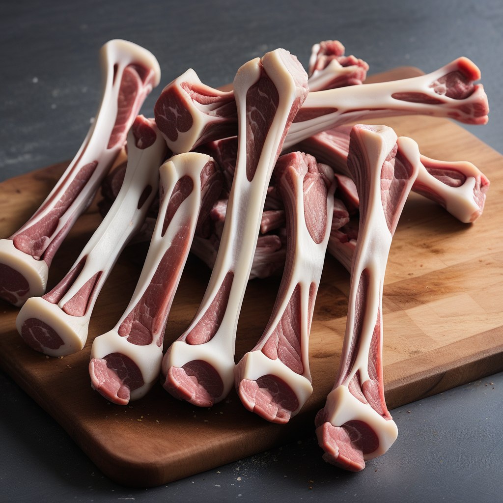 A Pile of Raw Meat Bones Ready for Cooking or Dog Treats