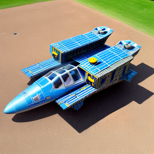 a kid is making a spaceship made from a cardboard box