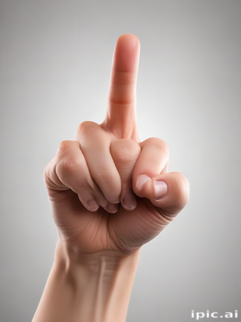 A Gesture of Defiance: The Middle Finger Raised in Protest.