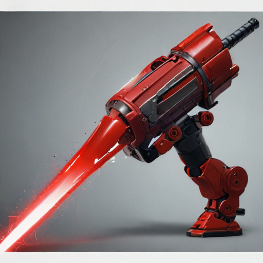 Red Futuristic Plasma Cannon