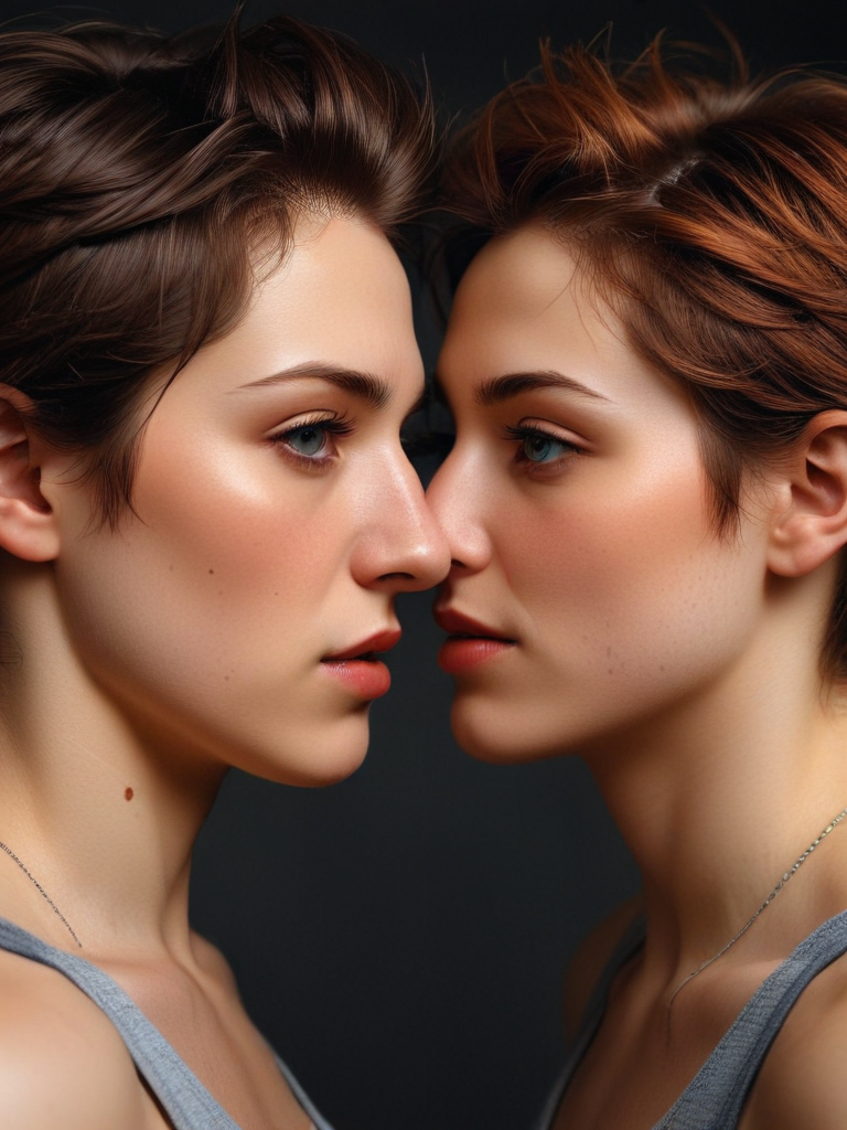 Exploring Identity and Reflection Through Dual Portraits of Two Individuals