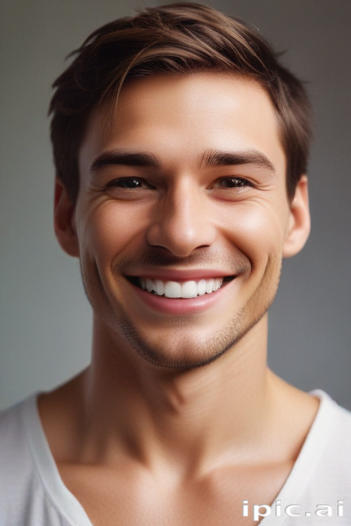Charming Young Man with a Bright Smile and Expressive Eyes