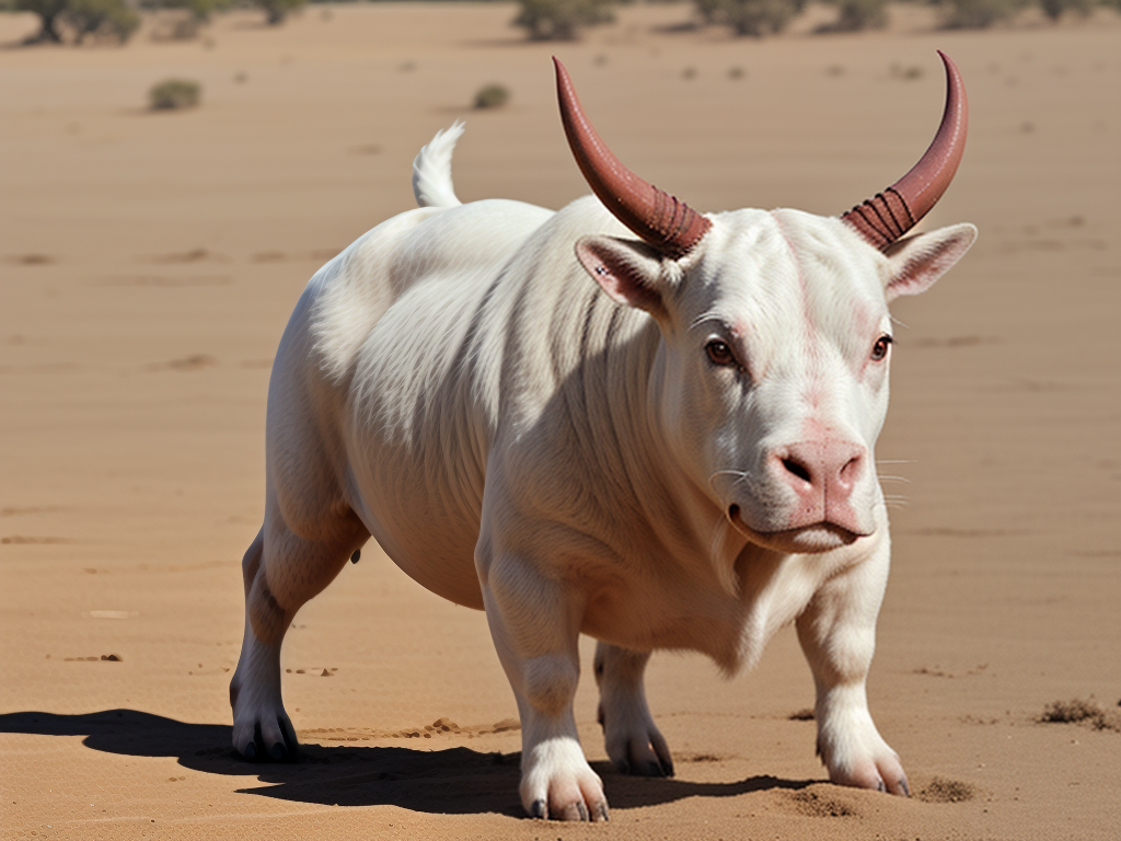 Majestic Brown Bull Stands Proudly in a Dusty, Sunlit Environment
