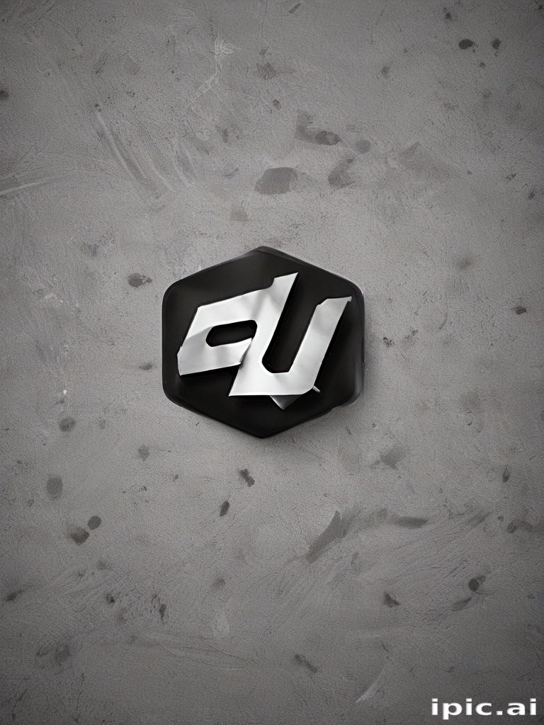 Modern Metallic Logo Design on Textured Gray Background for Branding ...