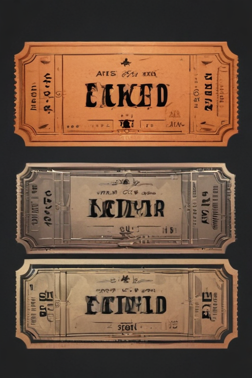 Three Vintage Ticket Designs Featuring Unique Typography and Intricate ...