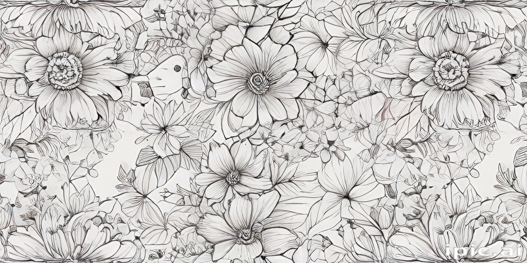 Intricate Floral Pattern Featuring a Variety of Beautiful Blossoms and ...