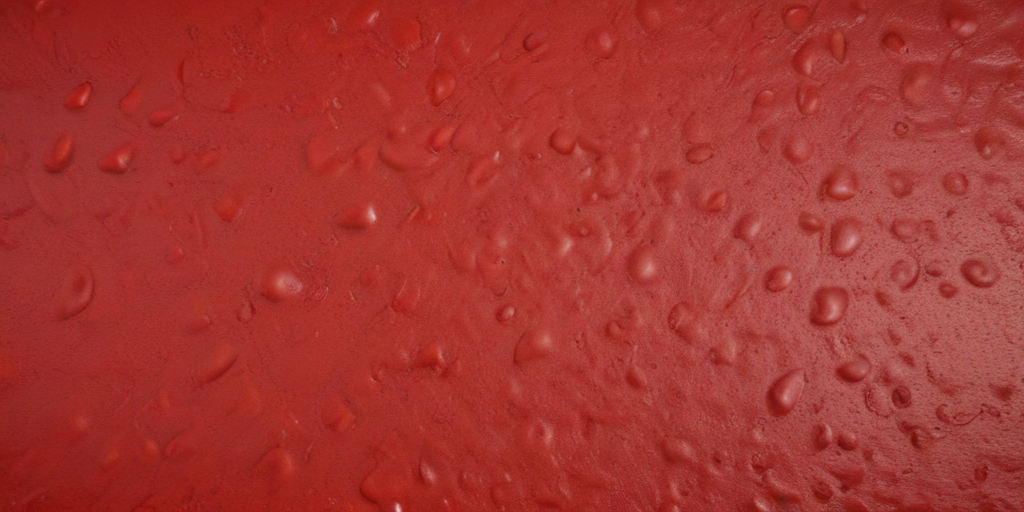 Vibrant Red Surface with Glossy Droplets Reflecting Light Beautifully