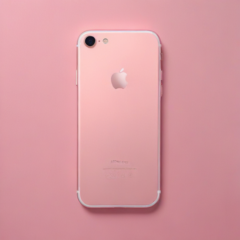 Stylish Pink Apple iPhone 7 Against a Soft Pink Background