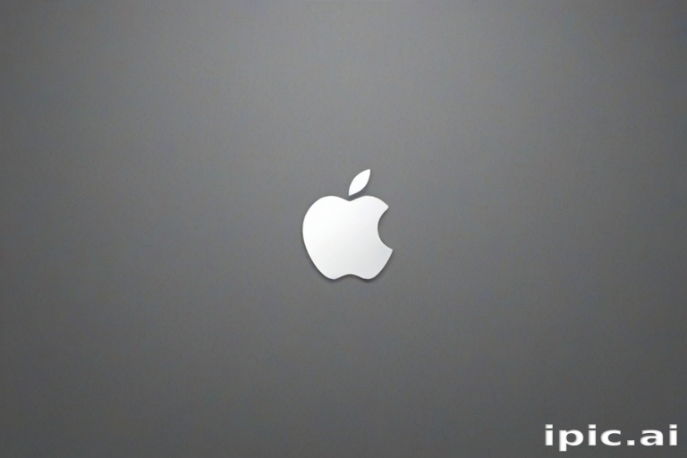 Minimalist Apple Logo Displayed on a Sleek Gray Background Design